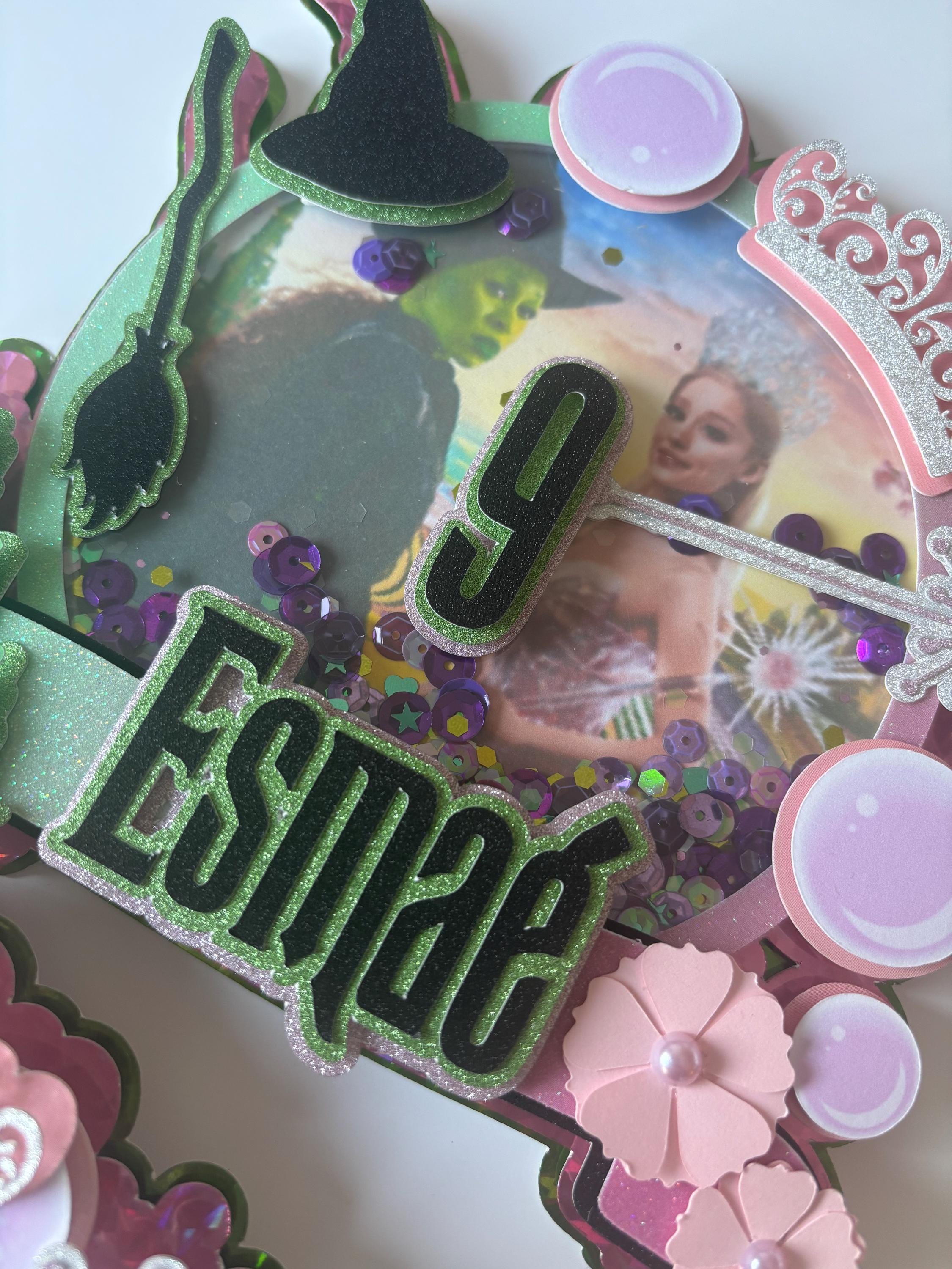 Wicked Inspired 3D Shaker, Cake Topper. Personalised. Birthday - Etsy UK