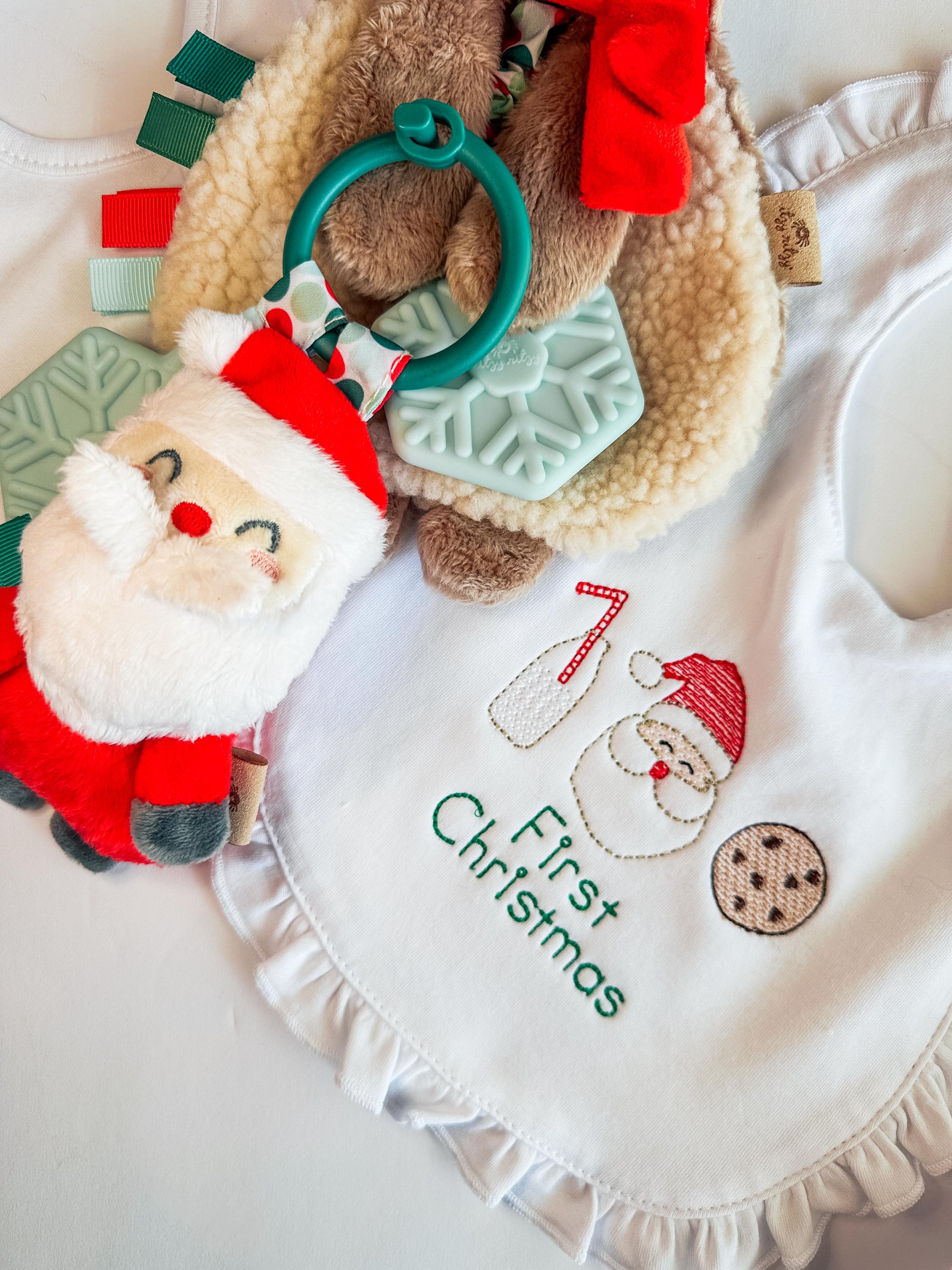 First Christmas Baby Gift for Baby Embroidered Bib for First Christmas ...