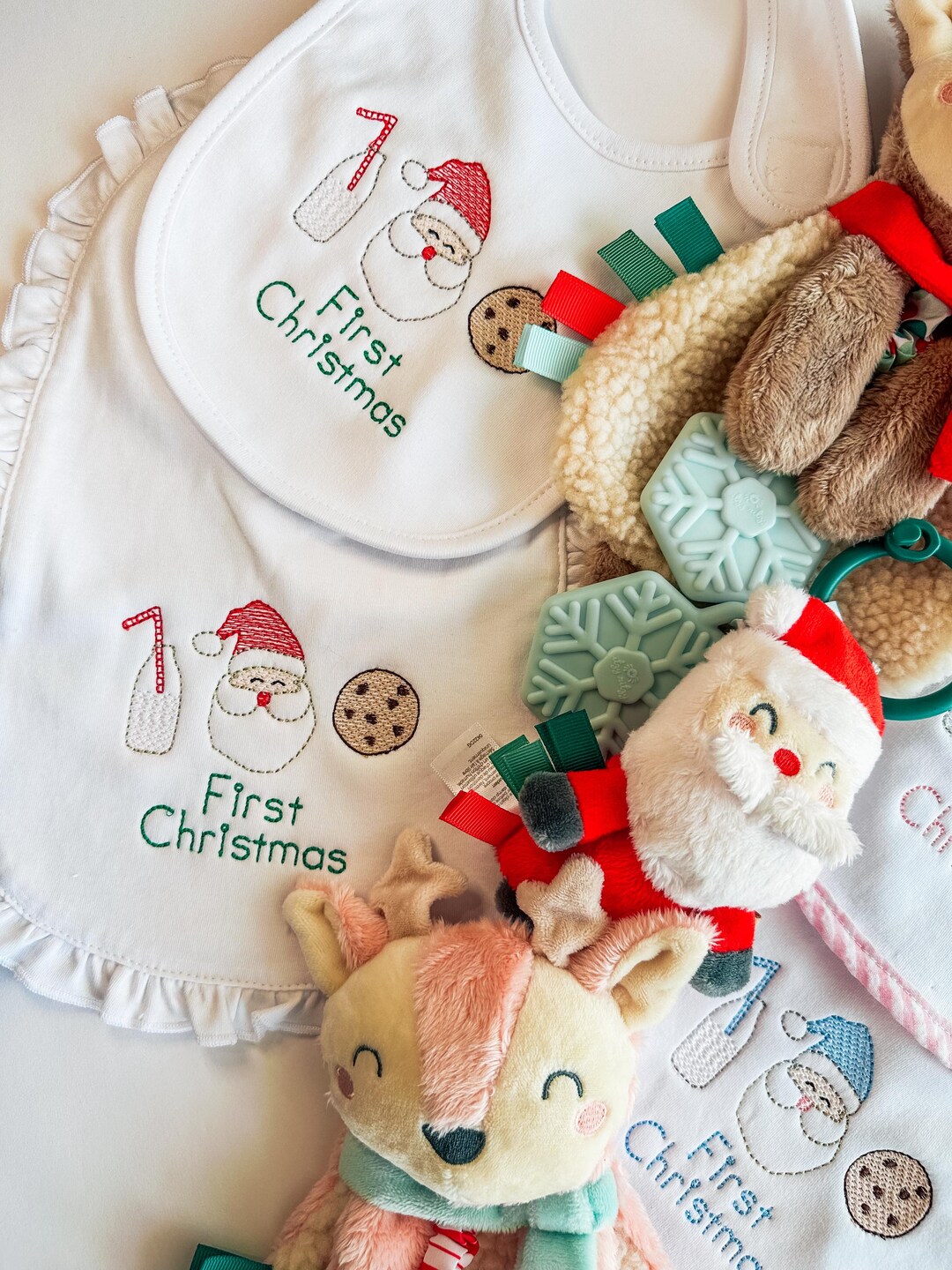 First Christmas Baby Gift for Baby Embroidered Bib for First Christmas ...