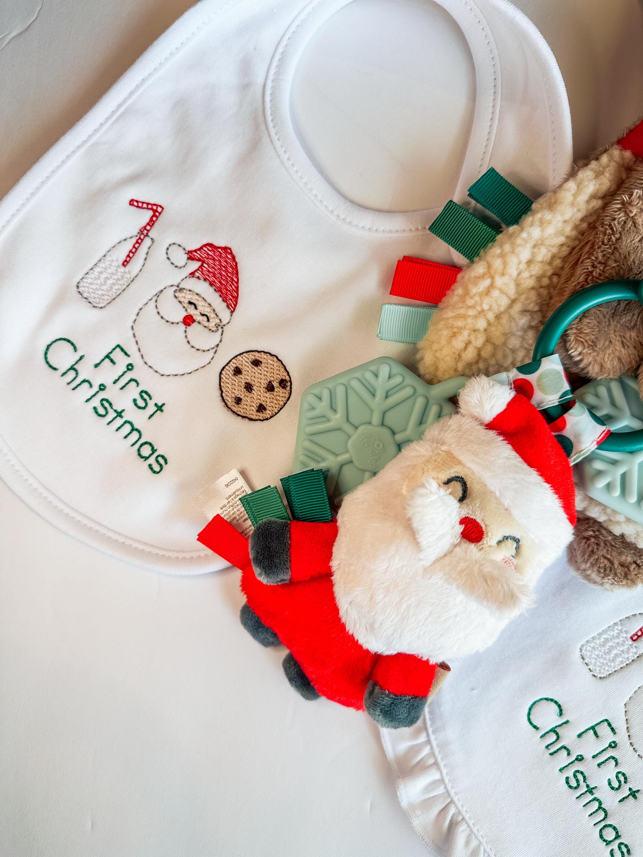 First Christmas Baby Gift for Baby Embroidered Bib for First Christmas ...