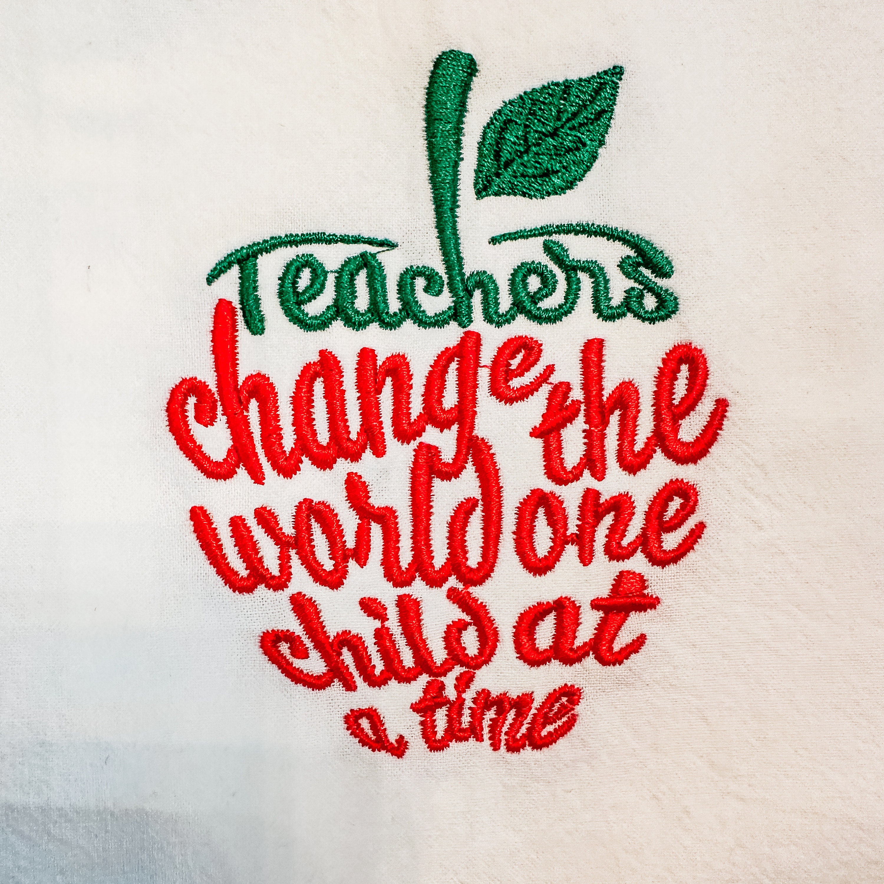 Red Gingham Apple Hand Towel Embroidered Gift Personalized Teachers ...