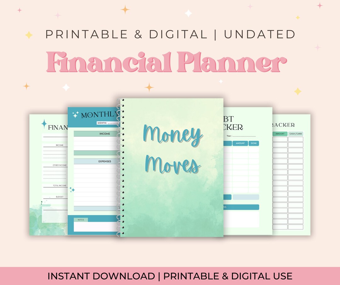 Digital Printable Financial Planner for Goodnotes - Budgeting, Goals ...