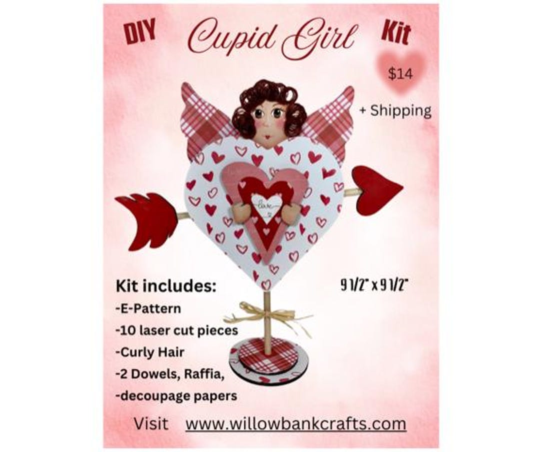 Cupid Girl DIY Tole Painting Kit Valentines Tole Painting Pattern ...