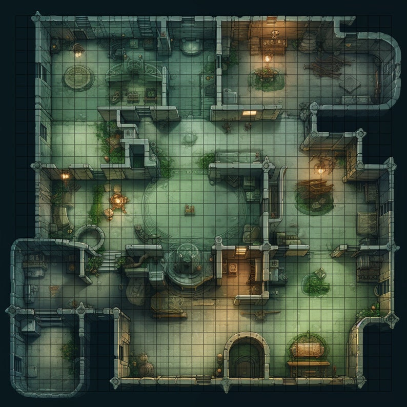 Colorfully Tinted Collection 46 Map Pack of Dungeons and Dragons Battle ...