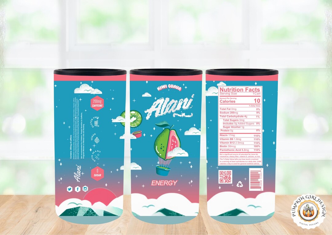 Alani Nu Energy Drink 12oz Skinny Can Cooler Design Wrap - Etsy