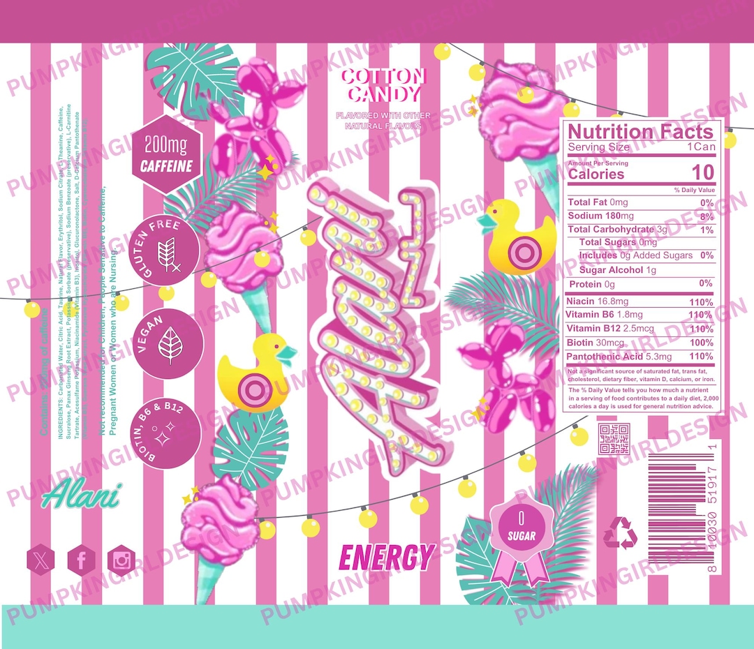 Alani Nu Energy Drink Tumbler Wrap 20oz - Etsy