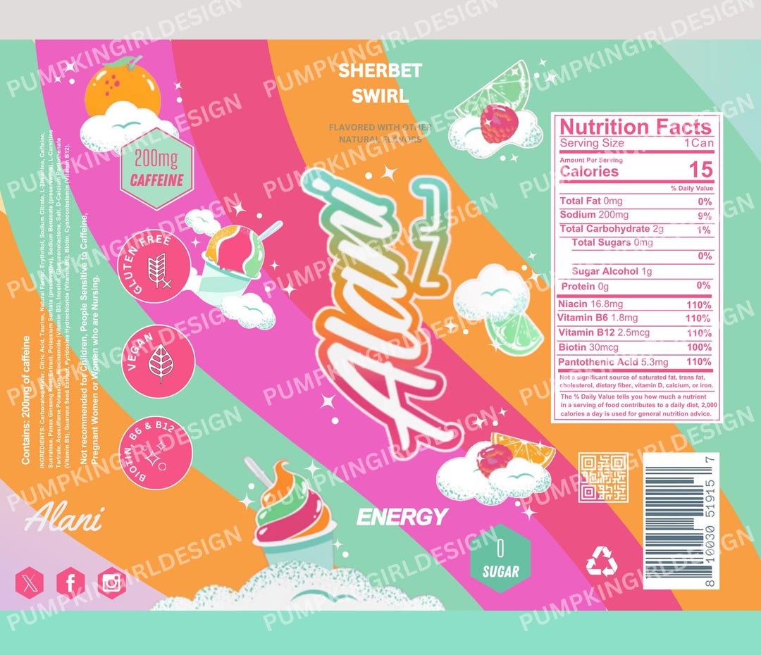 Alani Nu Energy Drink Tumbler Wrap 20oz - Etsy