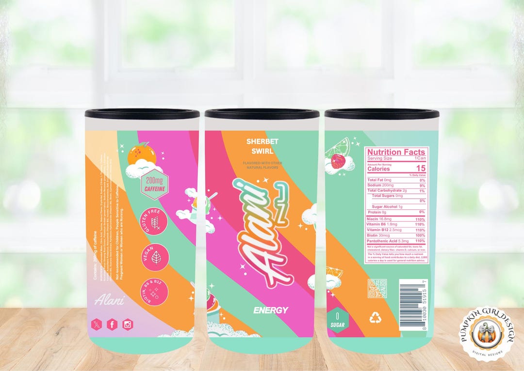 Alani Nu Energy Drink Skinny Can Cooler Design Wrap - Etsy