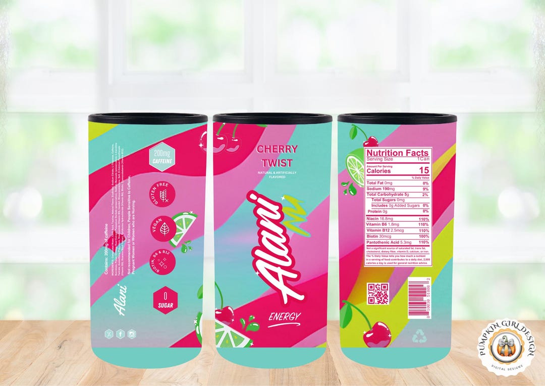 Alani Nu Energy Drink 12oz Skinny Can Cooler Design Wrap - Etsy