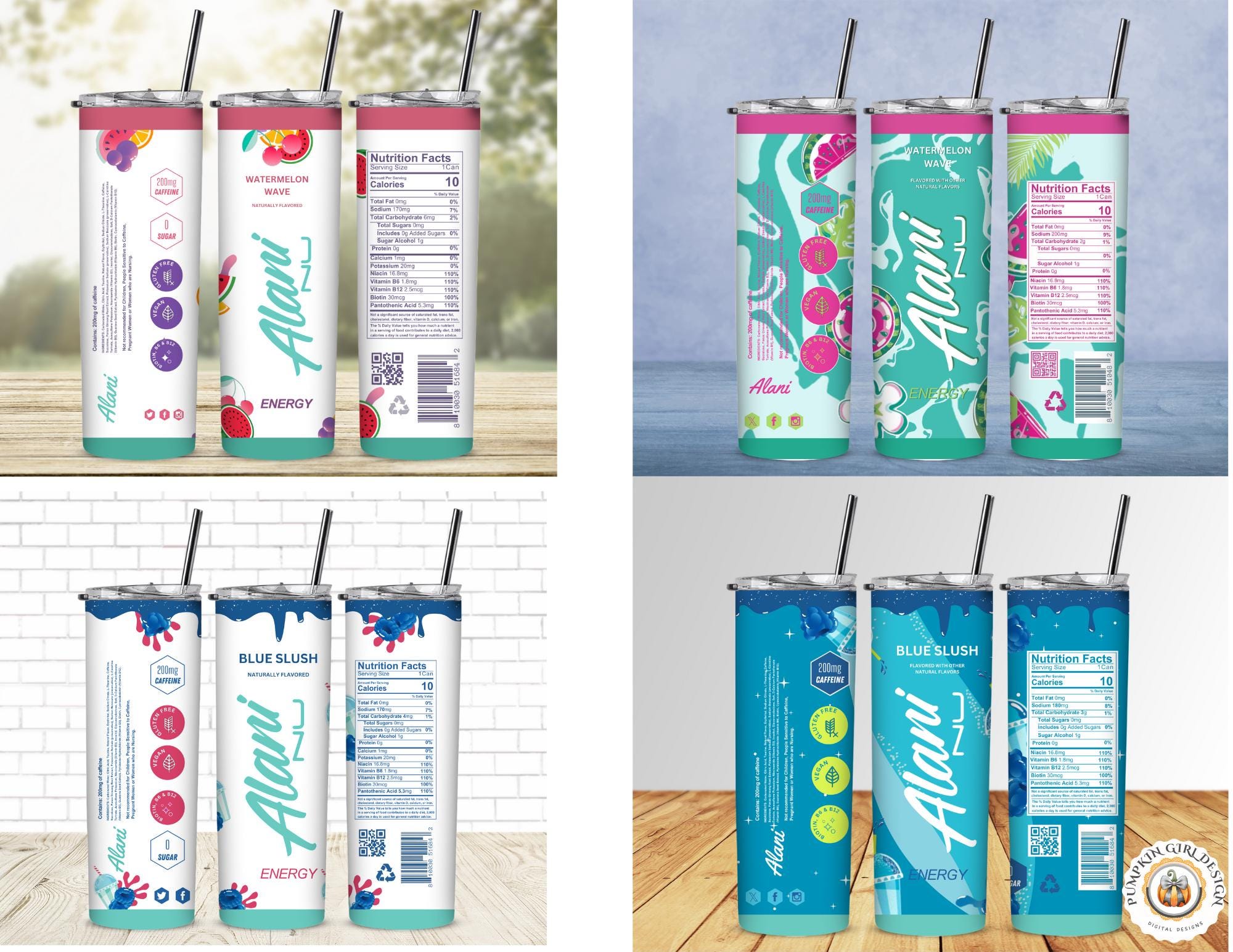 Alani Nu Bundle Energy Drink 20oz Straight Tumbler Wrap Designs - Etsy