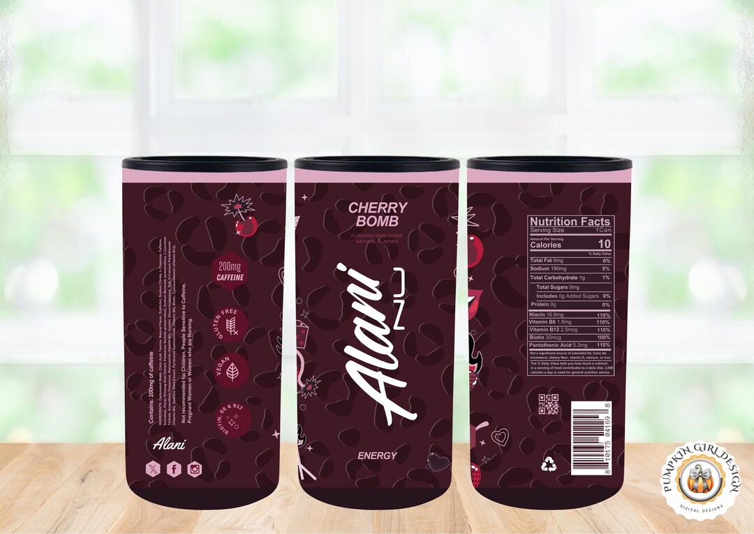 Alani Nu Energy Drink 12 Unzen Skinny Can Cooler Design Wrap - Etsy.de