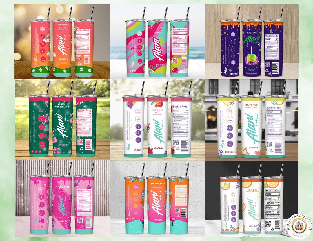 Alani Nu Energy Drink Bundle 20oz Straight Tumbler Wrap Designs - Etsy