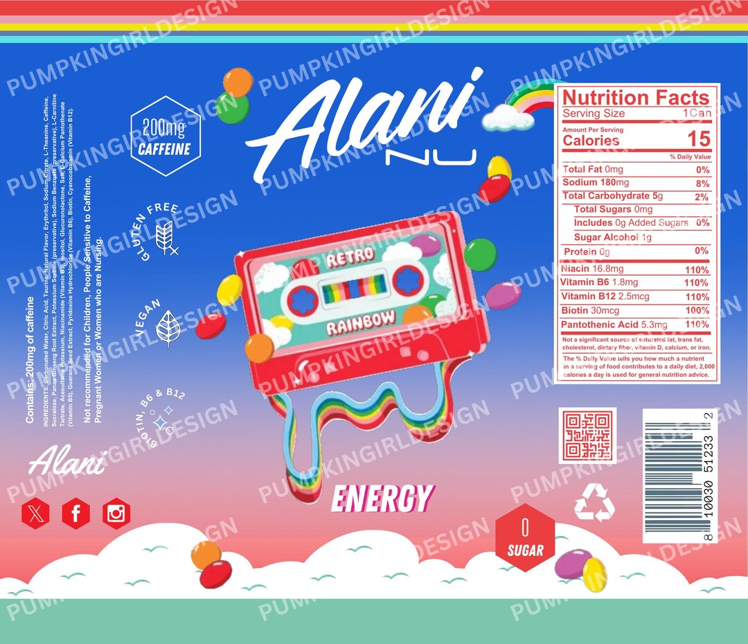 Alani Nu Energy Drink Tumbler Wrap Design 20oz - Etsy