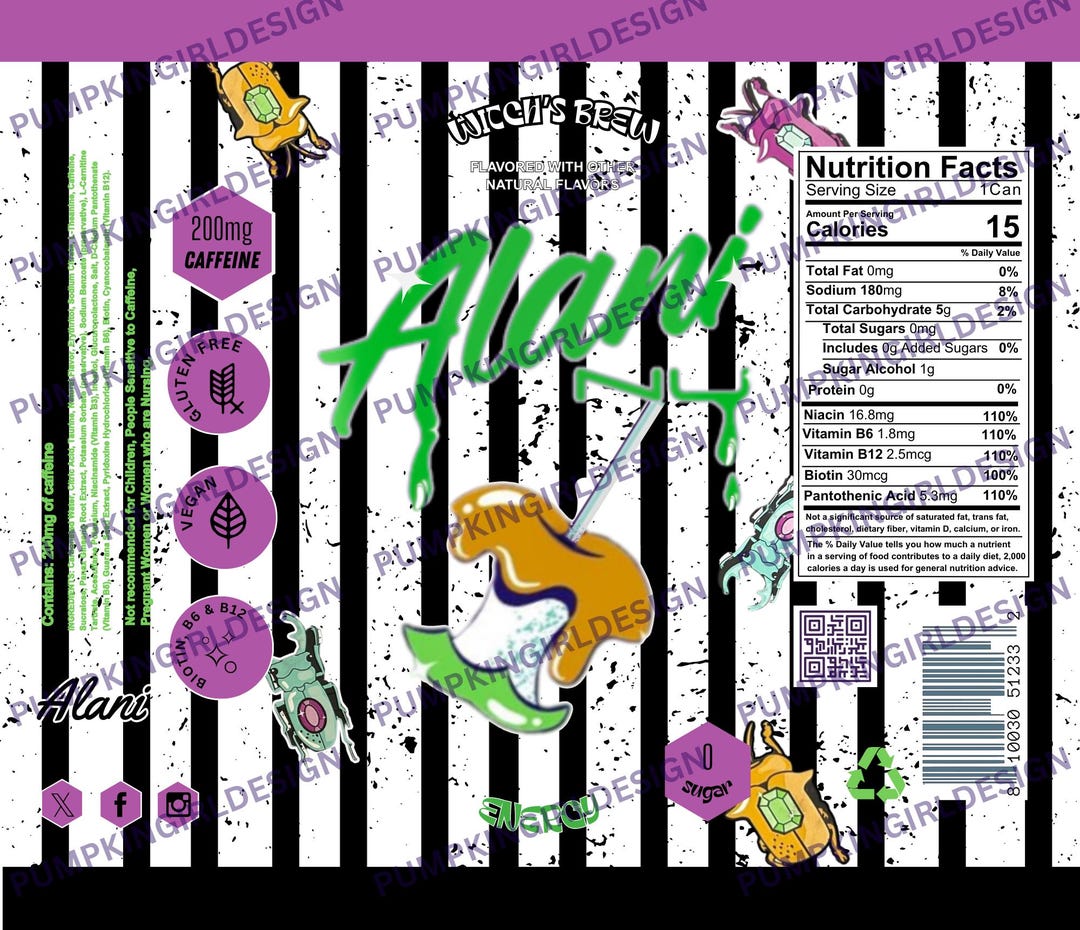 Alani Nu Energy Drink Tumbler Wrap Design 20oz - Etsy