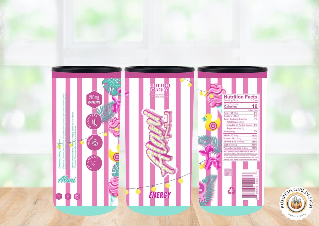 Alani Nu Energy Drink 12oz Skinny Can Cooler Design Wrap - Etsy