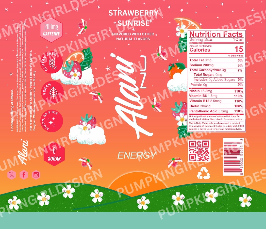 Alani Nu Energy Drink 16oz Straight Tumbler Wrap - Etsy