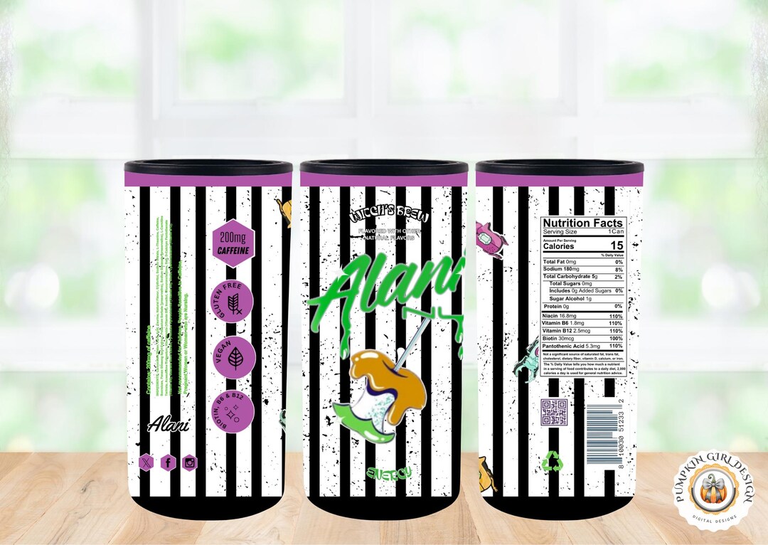 Alani Nu Energy Drink 12oz Skinny Can Cooler Design Wrap - Etsy