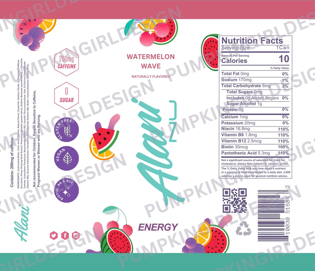 Alani Nu Energy Drink Tumbler Wrap 20oz - Etsy