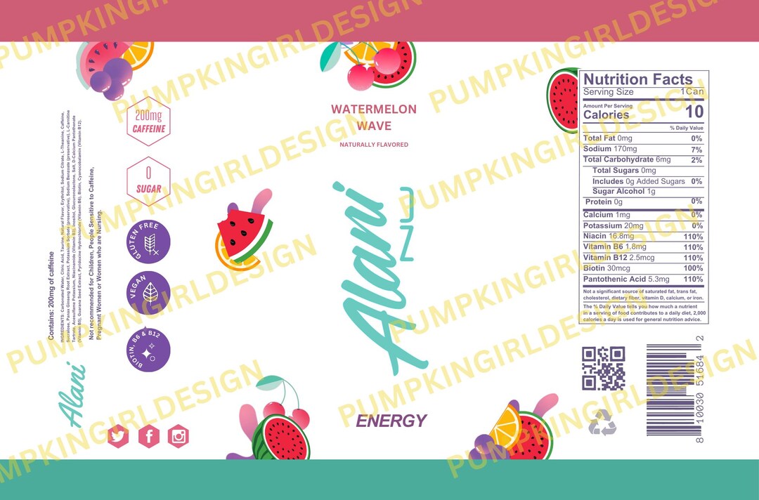 Alani Nu Energy Drink 16oz Straight Tumbler Wrap - Etsy