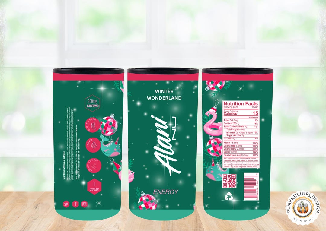 Alani Nu Energy Drink 12oz Skinny Can Cooler Design Wrap - Etsy