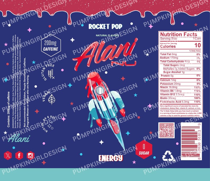 Alani Nu Energy Drink Tumbler Wrap Design 20oz - Etsy