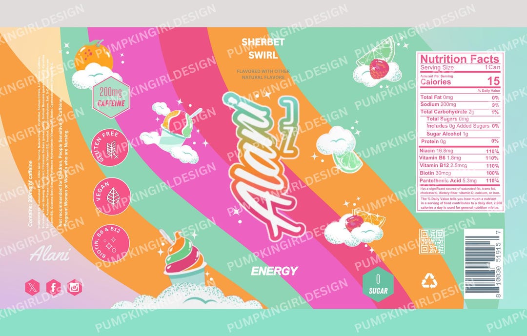 Alani Nu Energy Drink 12oz Straight Tumbler Wrap - Etsy