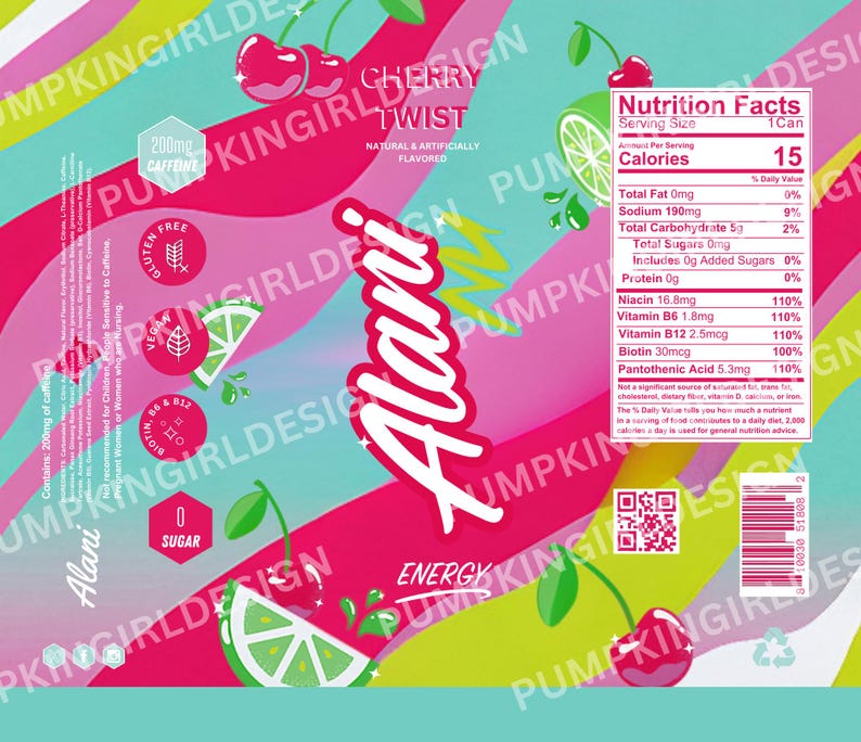 Alani Nu Energy Drink Tumbler Wrap 20oz - Etsy