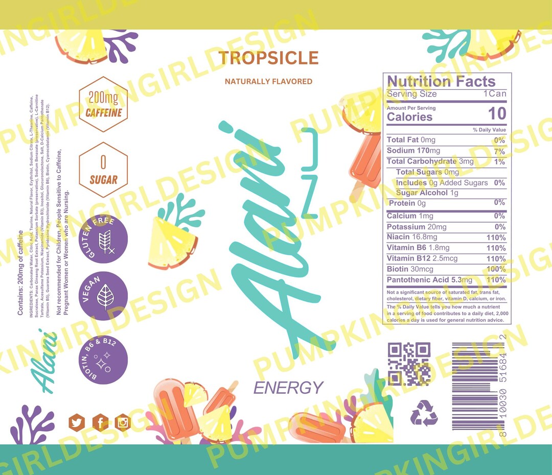 Alani Nu Energy Drink Tumbler Wrap 20oz - Etsy