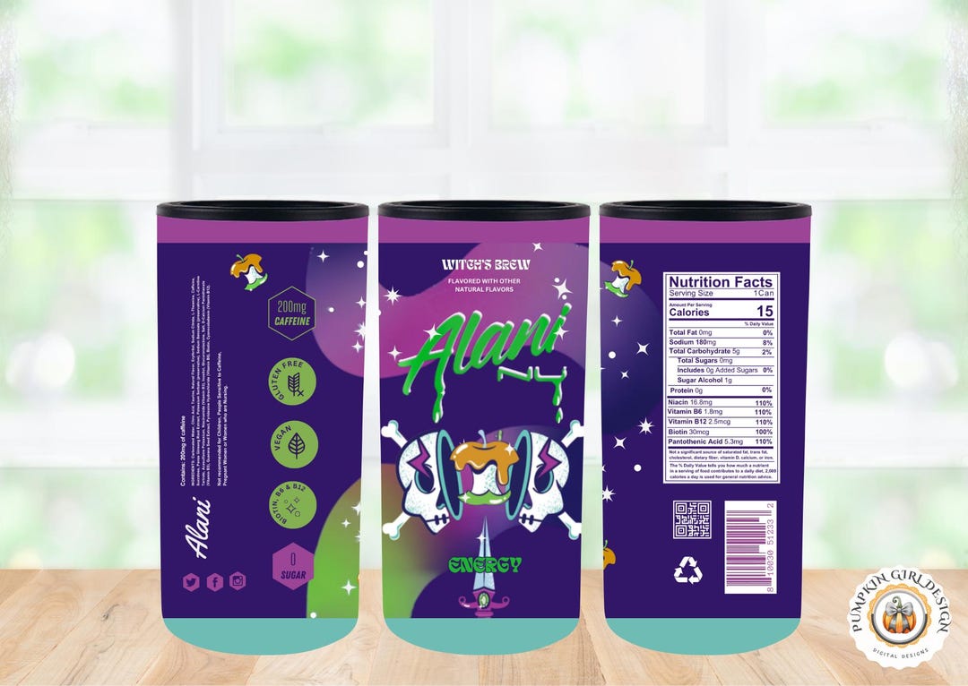Alani Nu Energy Drink Skinny Can Cooler Design Wrap - Etsy