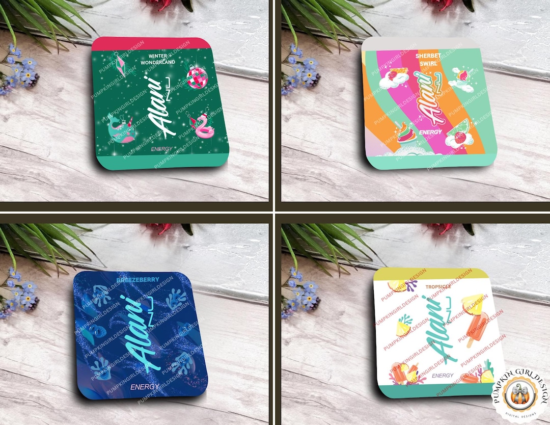Alani Nu Energy Drink Bundle Square Cup Coaster Designs - Etsy