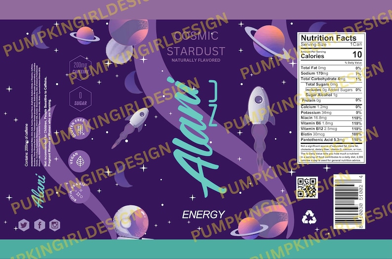 Alani Nu Energy Drink 16oz Straight Tumbler Wrap - Etsy