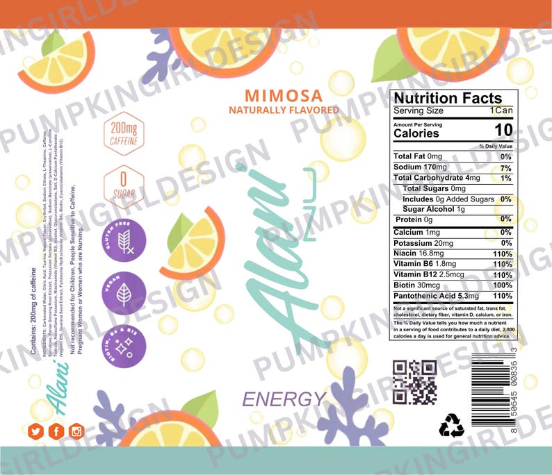 Alani Nu Energy Drink Tumbler Wrap 20oz - Etsy