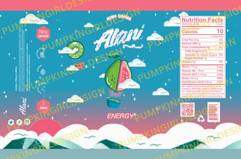 Alani Nu Energy Drink 16oz Straight Tumbler Wrap - Etsy