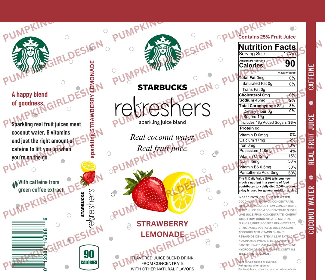 Starbucks Refreshers 20oz Tumbler Wrap - Etsy