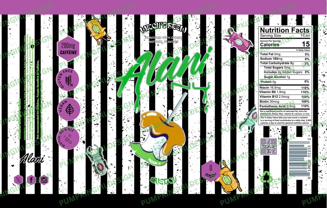 Alani Nu Energy Drink 12oz Straight Tumbler Wrap - Etsy