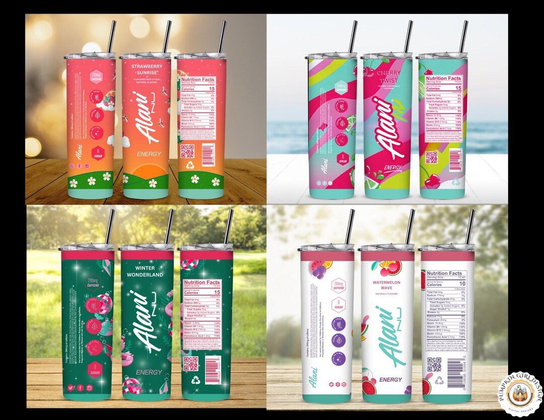 Alani Nu Energy Drink Flavored Multi Listing 20oz Skinny Straight ...