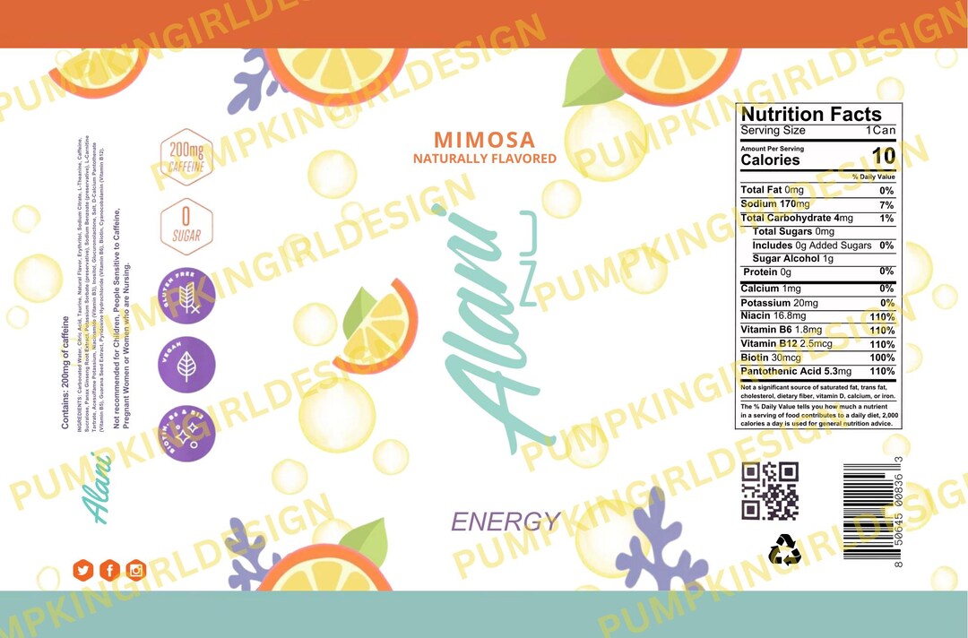 Alani Nu Energy Drink 16oz Straight Tumbler Wrap - Etsy