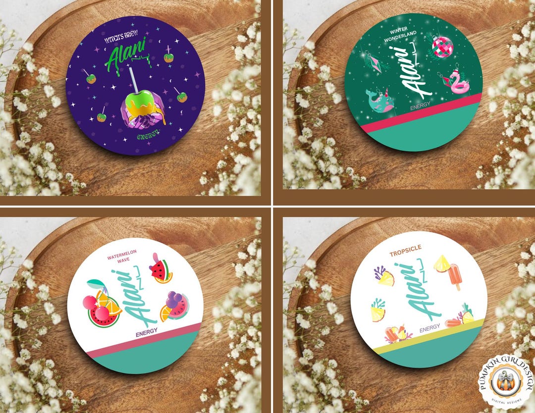 Alani Nu Energy Drink Bundle Circle Cup Coaster Designs - Etsy