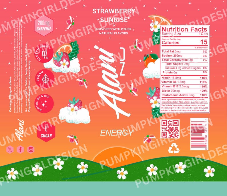 Alani Nu Energy Drink Tumbler Wrap 20oz - Etsy