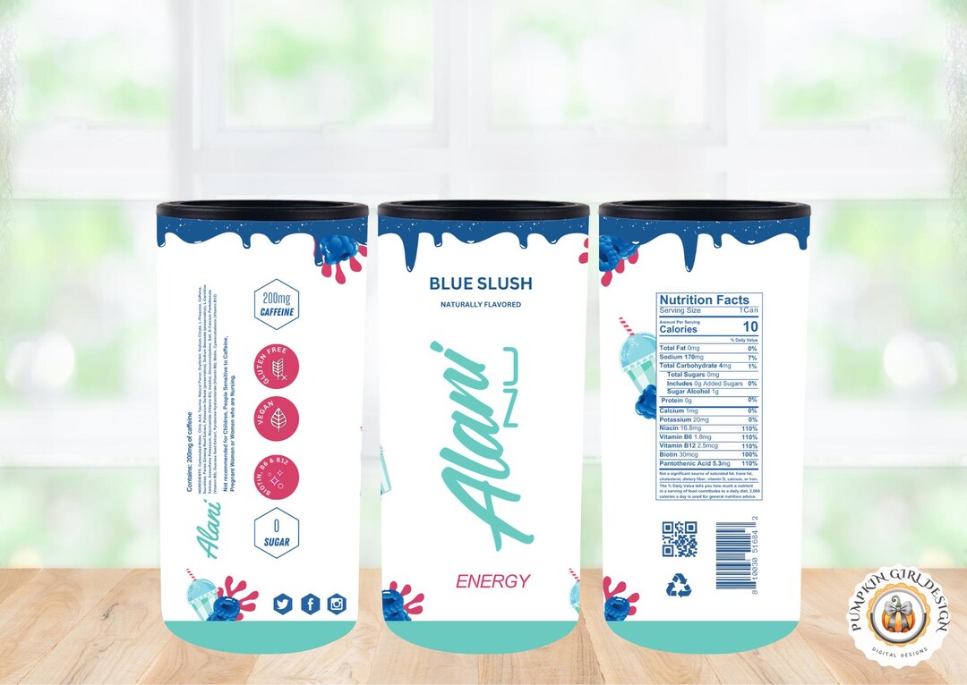 Alani Nu Energy Drink 12oz Skinny Can Cooler Design Wrap - Etsy