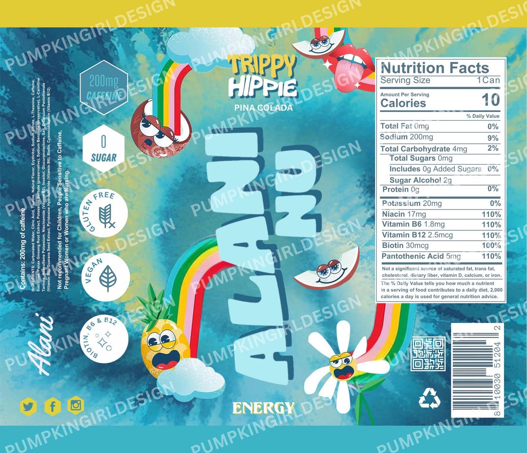 Alani Nu Energy Drink Tumbler Wrap Design 20oz - Etsy