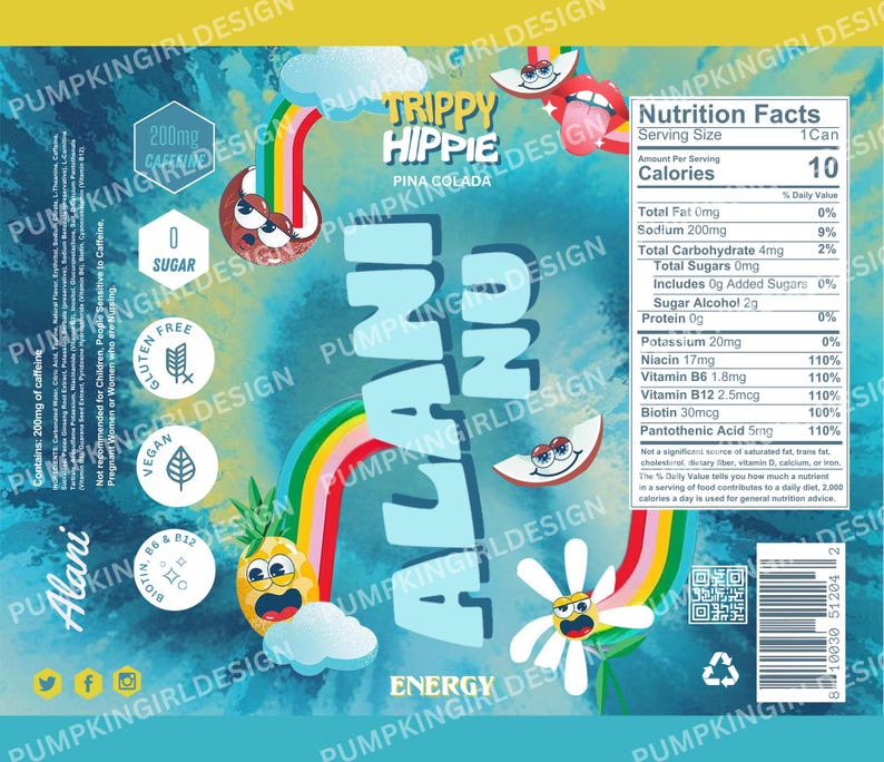 Alani Nu Energy Drink Tumbler Wrap Design 20oz - Etsy