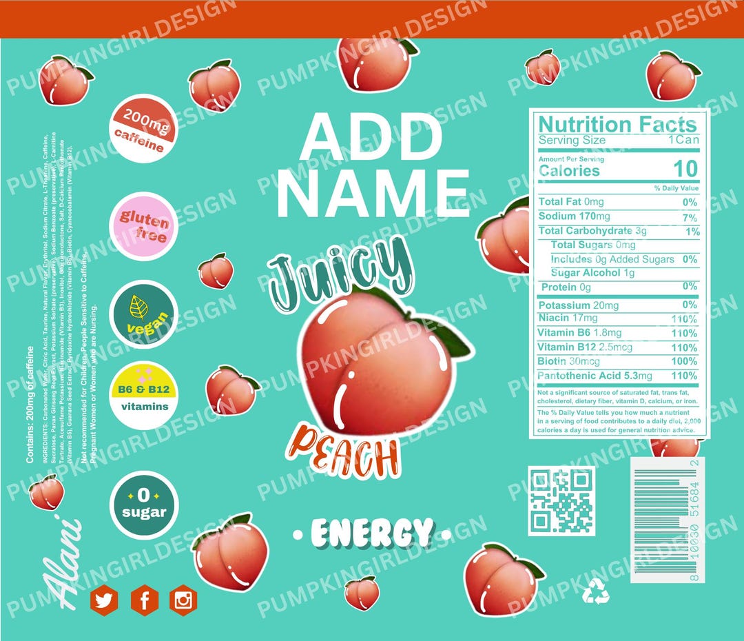 Alani Nu Add Your Name Energy Drink 20oz Tumbler Design Wrap - Etsy