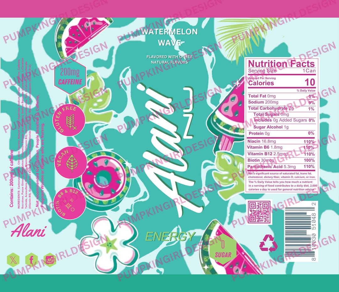 Alani Nu Energy Drink 20oz Tumbler Design Wrap - Etsy