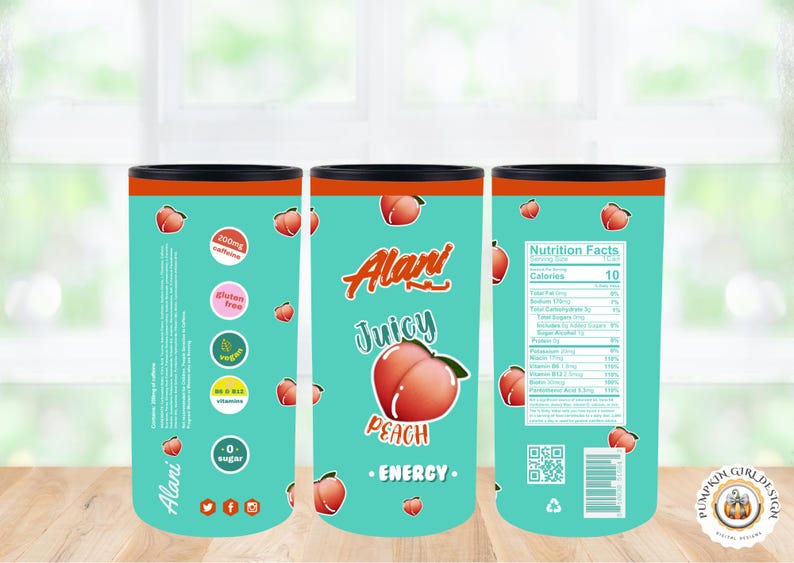 Alani Nu Energy Drink 12oz Skinny Can Cooler Design Wrap - Etsy