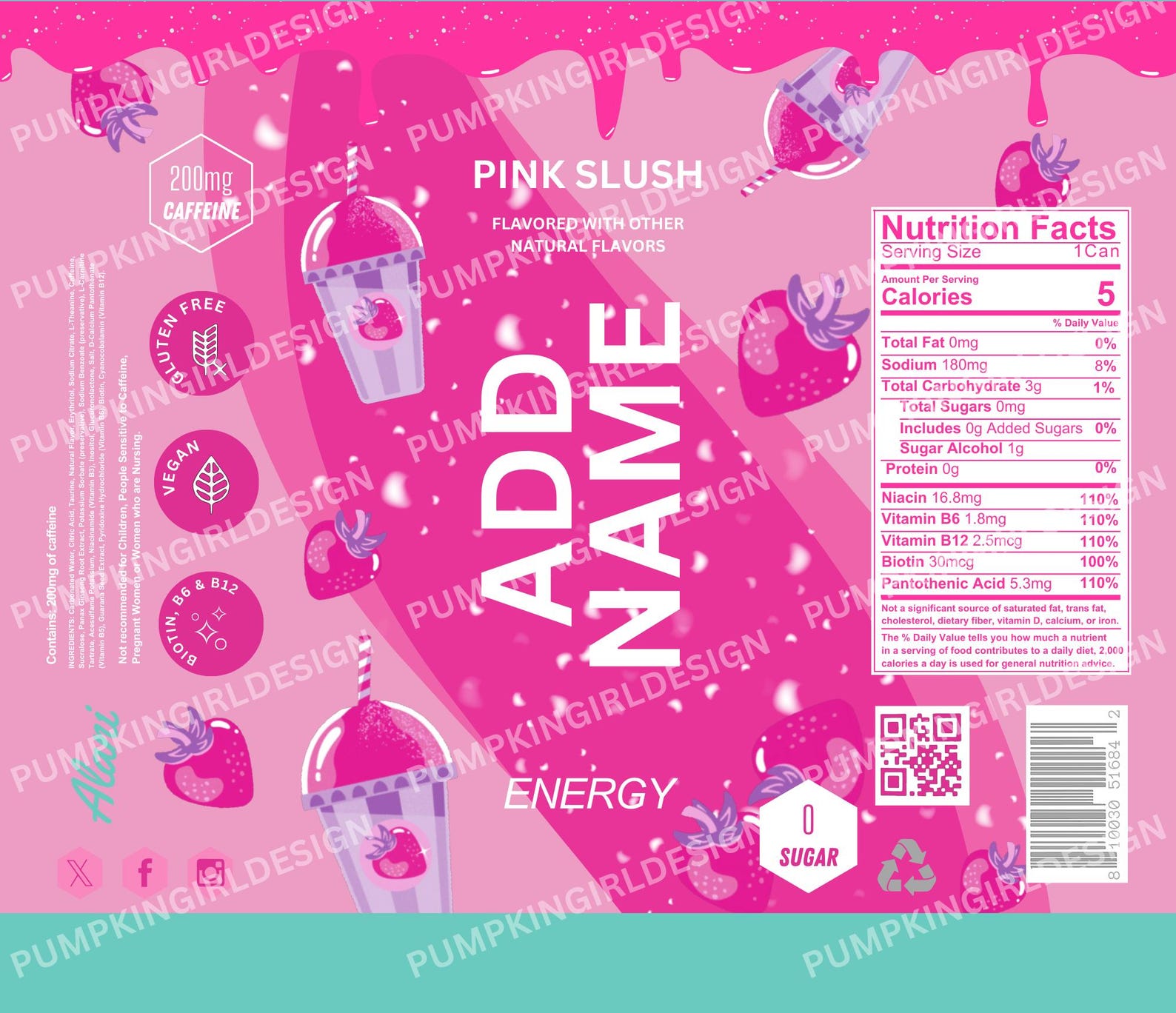 Alani Nu Add Your Name Energy Drink 20oz Tumbler Design Wrap - Etsy