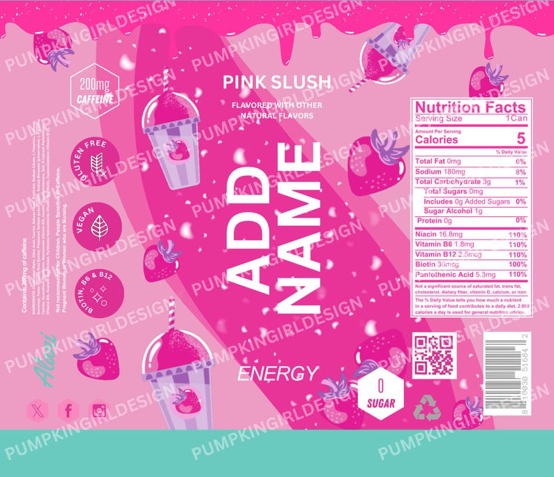 Alani Nu Add Your Name Energy Drink 20oz Tumbler Design Wrap - Etsy