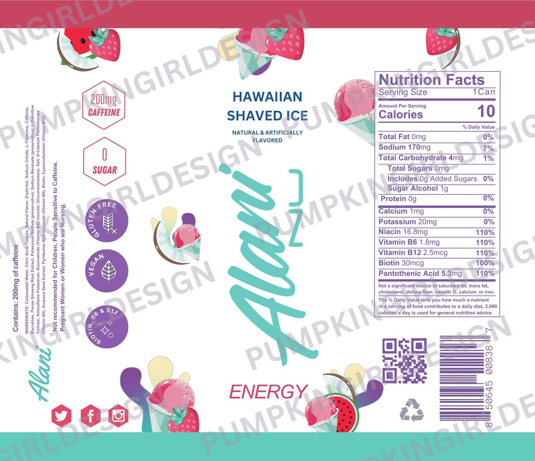 Alani Nu Energy Drink Tumbler Wrap 20oz - Etsy