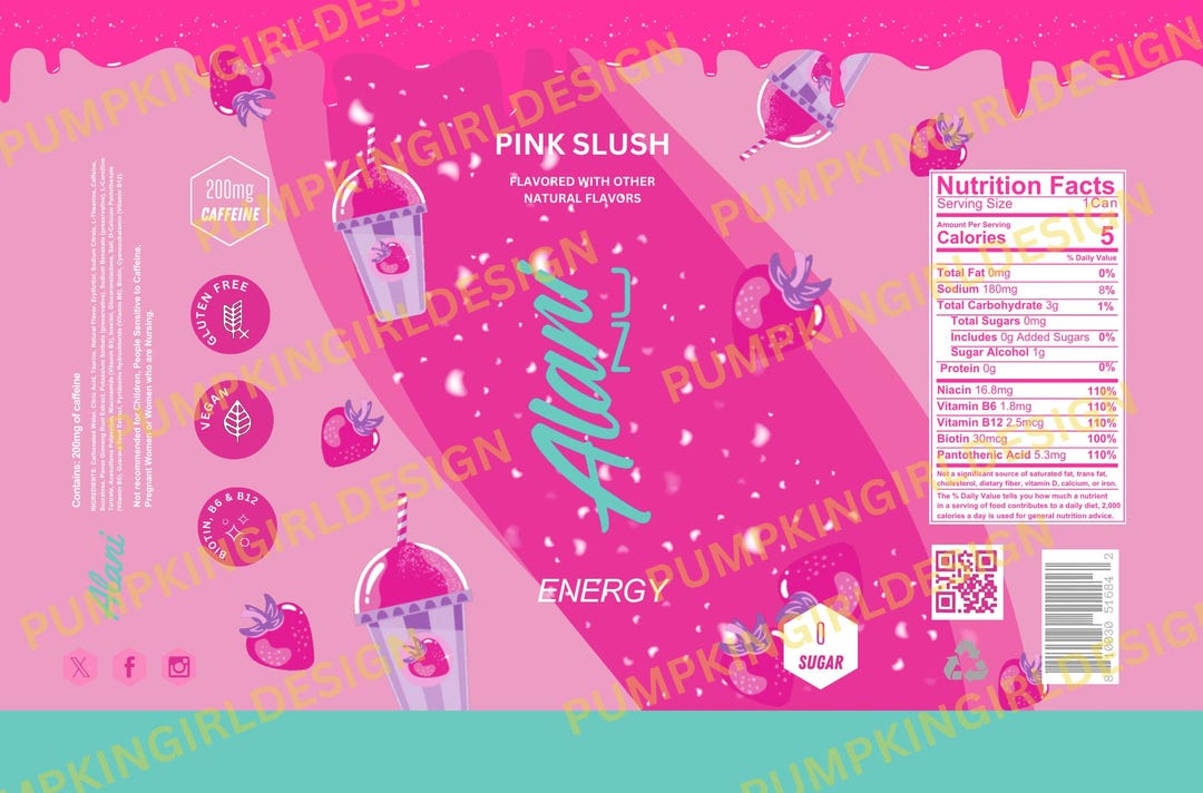 Alani Nu Energy Drink 16oz Straight Tumbler Wrap - Etsy