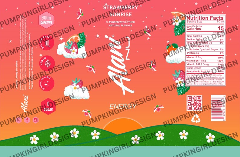 Alani Nu Energy Drink 12oz Skinny Can Cooler Design Wrap - Etsy